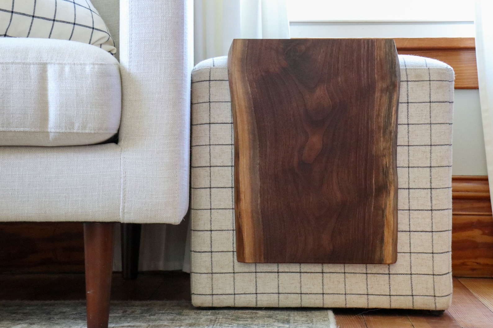 Live Edge Walnut Ottoman Foot Stool Table, Laptop Table, Side Table ...