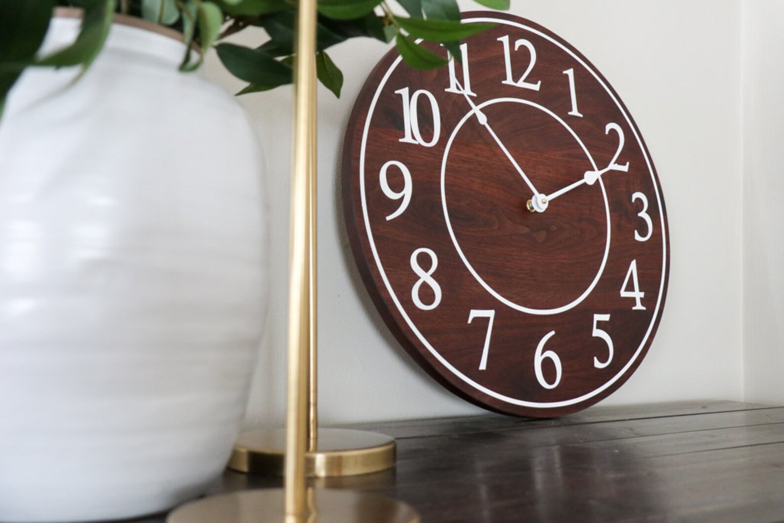 Solid Walnut Wall Clock Walnut Clock Large Wall Clock Roman - Etsy