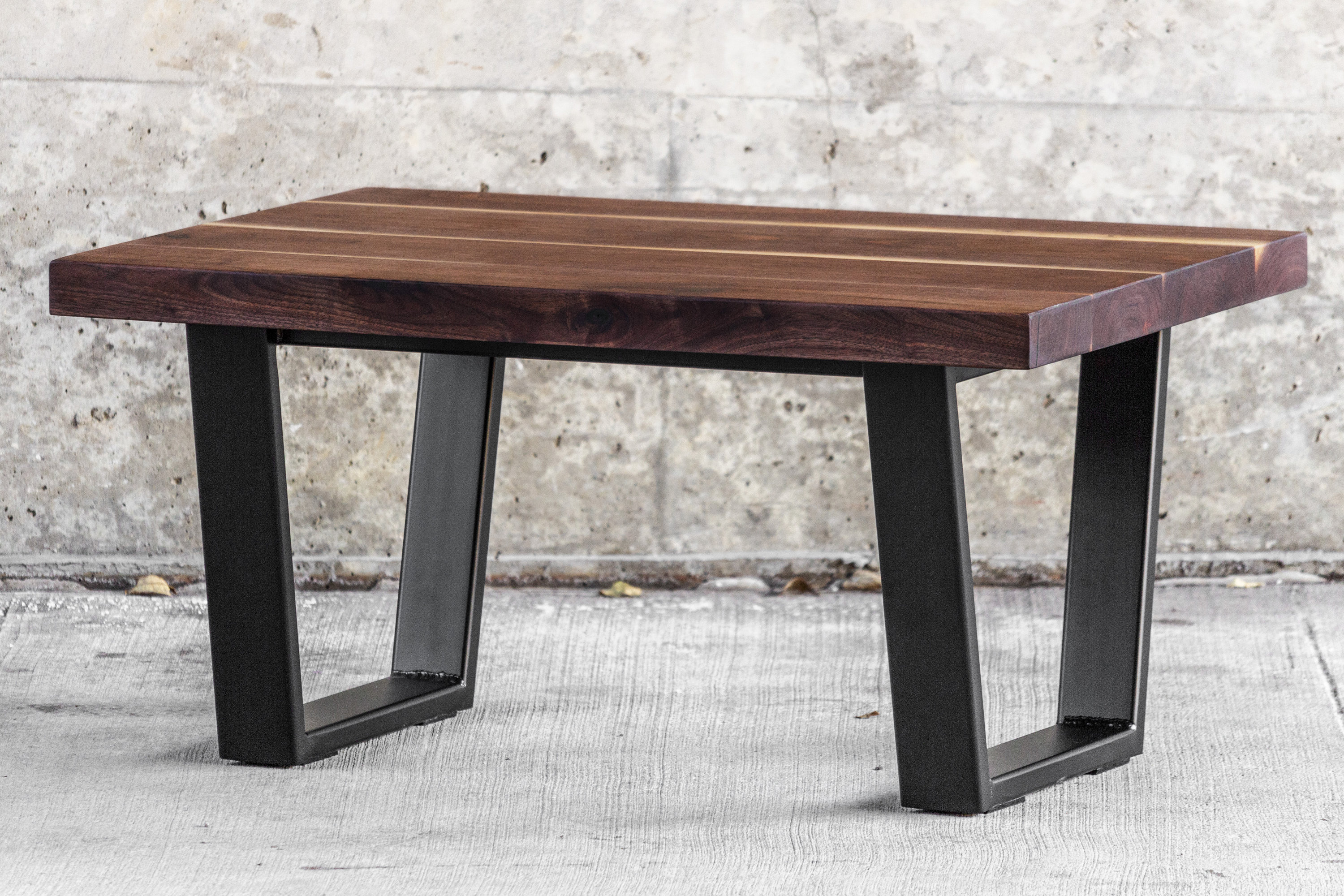 Modern Walnut and Steel Coffee Table - Etsy