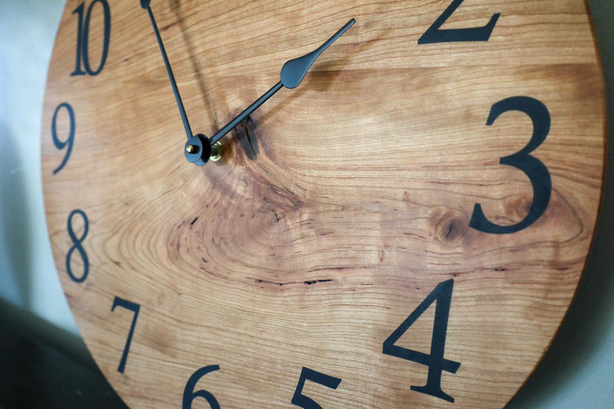 Cherry Wall Clock, Hardwood Clock, Wooden Clock, Wood Clock, Gift for ...