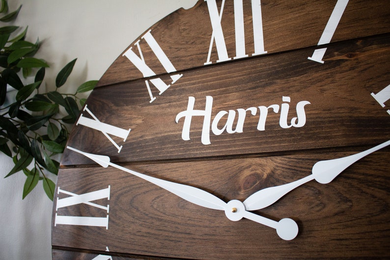 Wooden Wall Clock Big Wall Clock Personalized Clock Large - Etsy