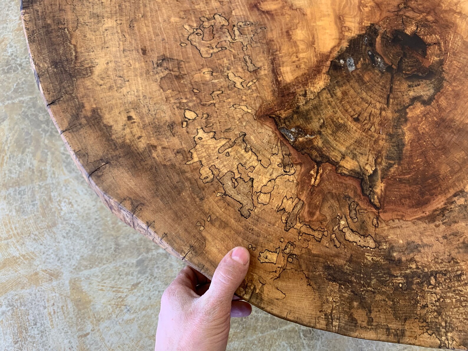 Spalted Sycamore Cookie Industrial Coffee Table in Stock | Etsy