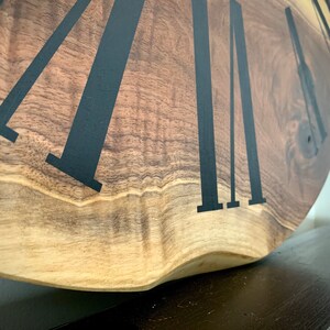 Live Edge Walnut Clock, Wooden Clock, Large Wall Clock, Decor, Wall ...