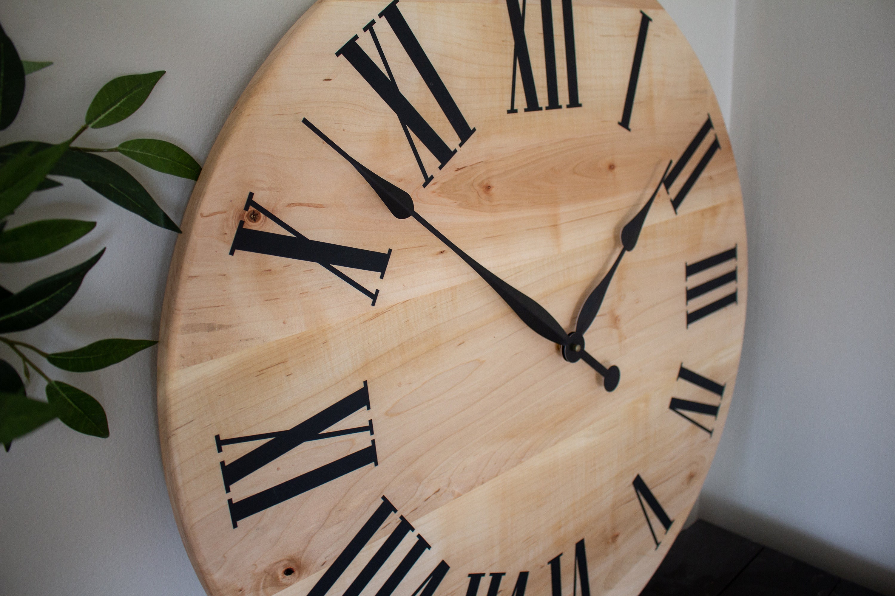 Rustic Wall Clock, Hardwood Clock, Maple Wood Clock, Solid Wood Clock ...