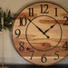 Hickory Wood Clock, Regular Numbers, Wooden Clock, Large Wall Clock ...