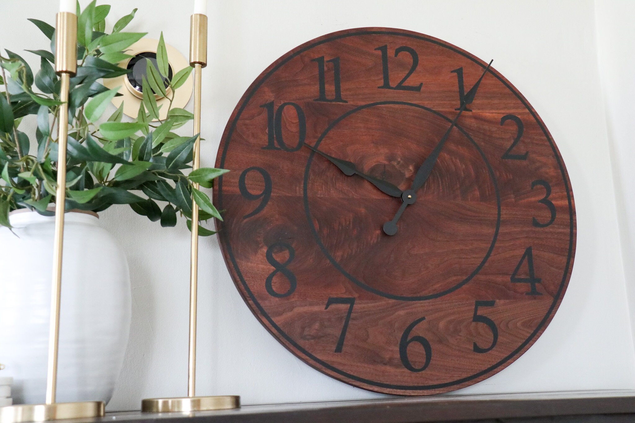 Solid Walnut Wall Clock Walnut Clock Large Wall Clock Roman - Etsy