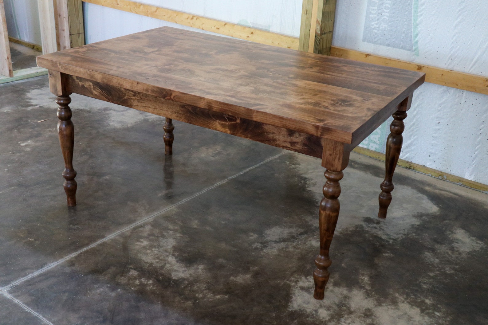 Alder Farmhouse Dining Table With 3 Narrow Legs Alder - Etsy