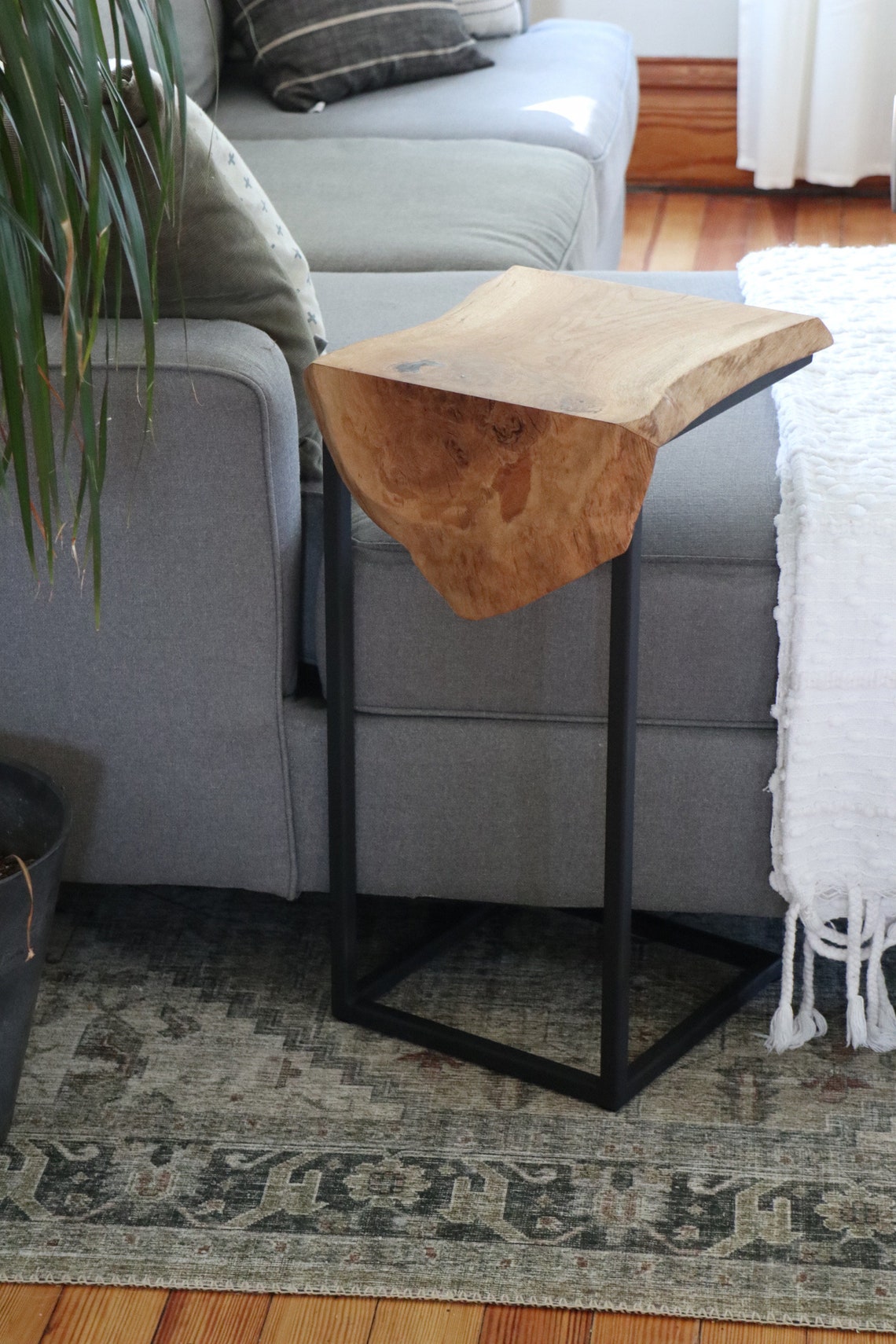 Live Edge White Oak Waterfall C Table - Etsy