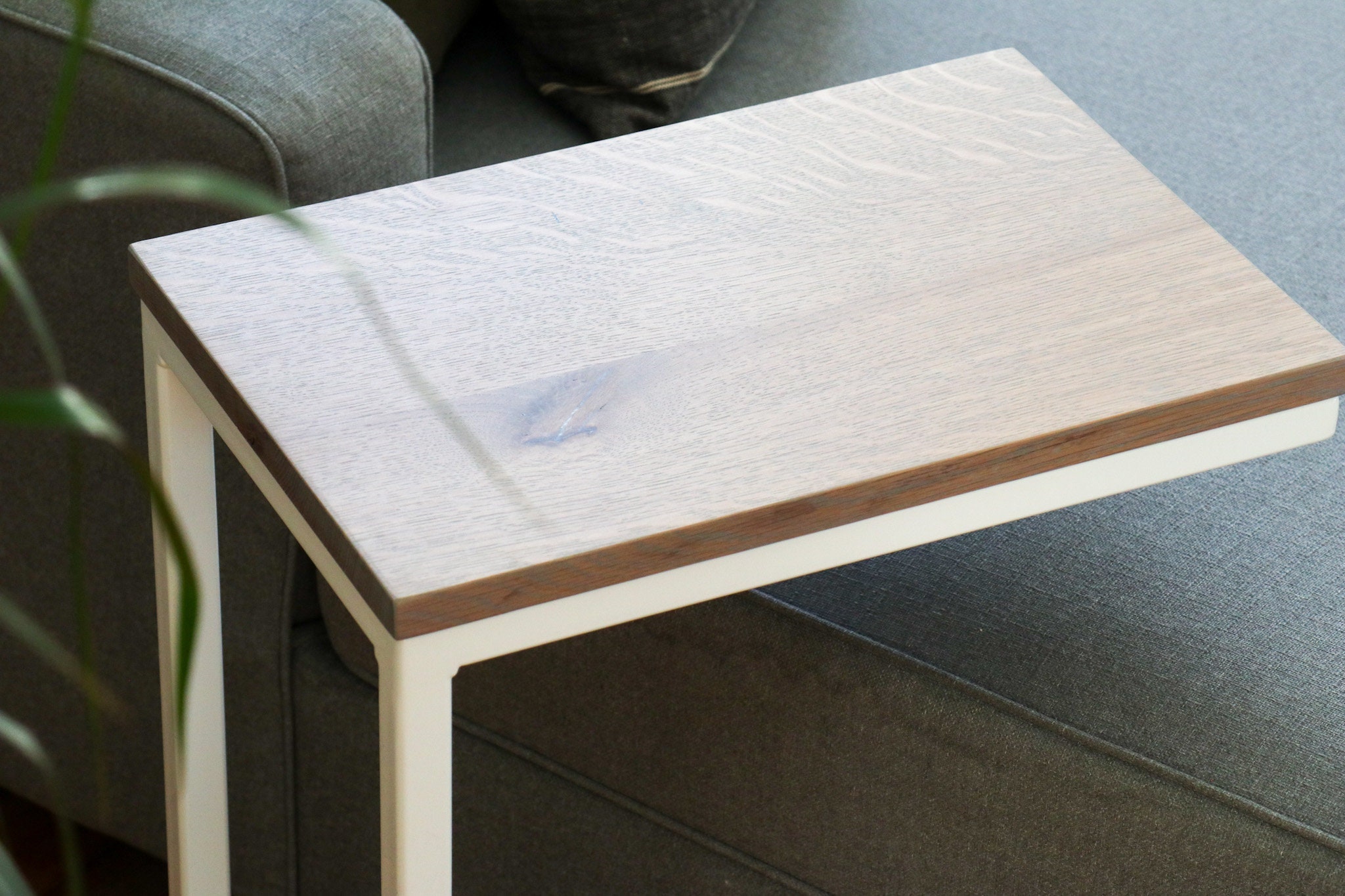 Grey White Oak Modern C Table Industrial Side Table Laptop | Etsy