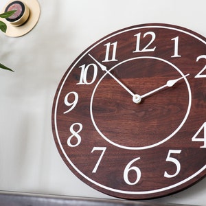 Solid Walnut Wall Clock, Walnut Clock, Large Wall Clock, Roman Numerals, Decor, Wall Hanging ...