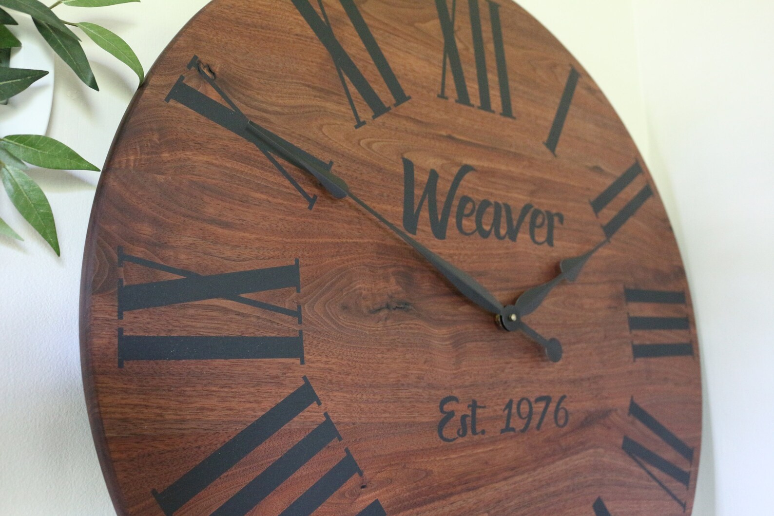 Solid Walnut Wall Clock, Walnut Clock, Large Wall Clock, Decor, Wall ...