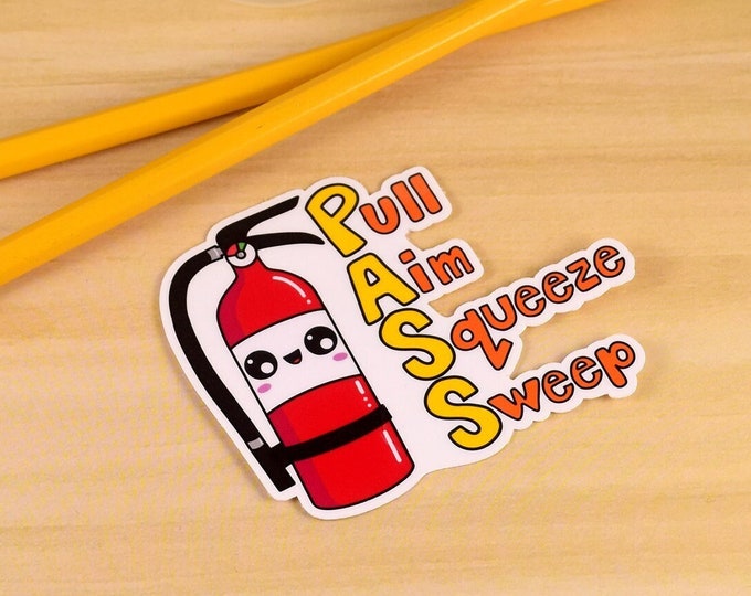 Cute Fire Extinguisher Fire Safety Sticker - Etsy