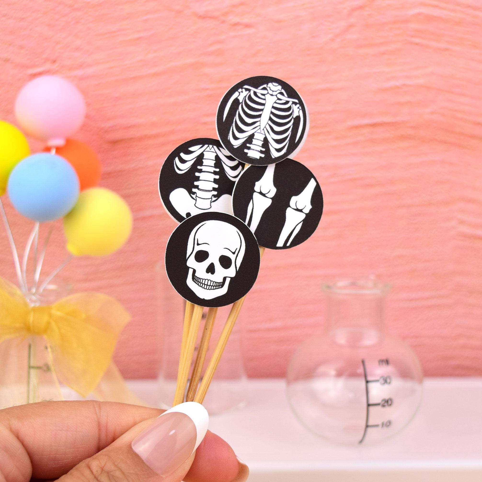 24 Skeleton Cupcake Toppers: Radiology & Halloween Party Decor - Etsy