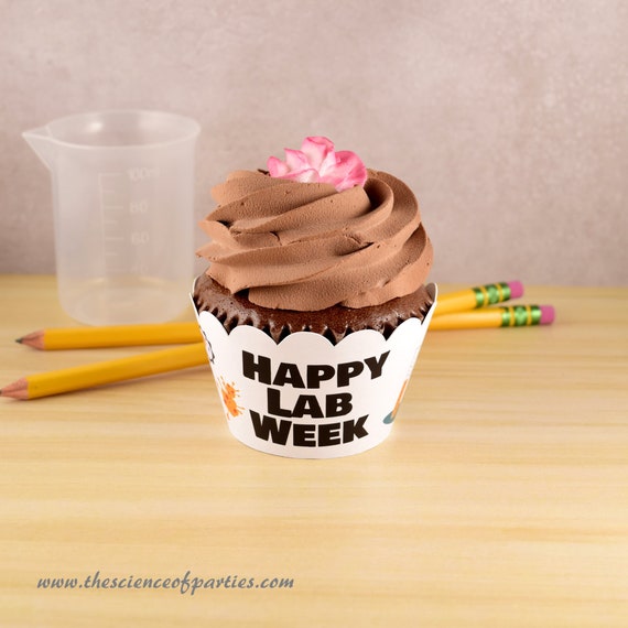 Happy Lab Week Cupcake Wrap Laboratory Week - Etsy