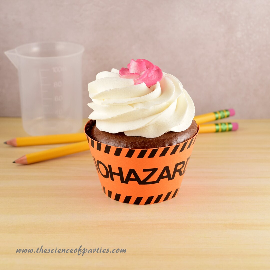 Orange Caution Biohazard Cupcake Wrap Laboratory, Warning - Etsy