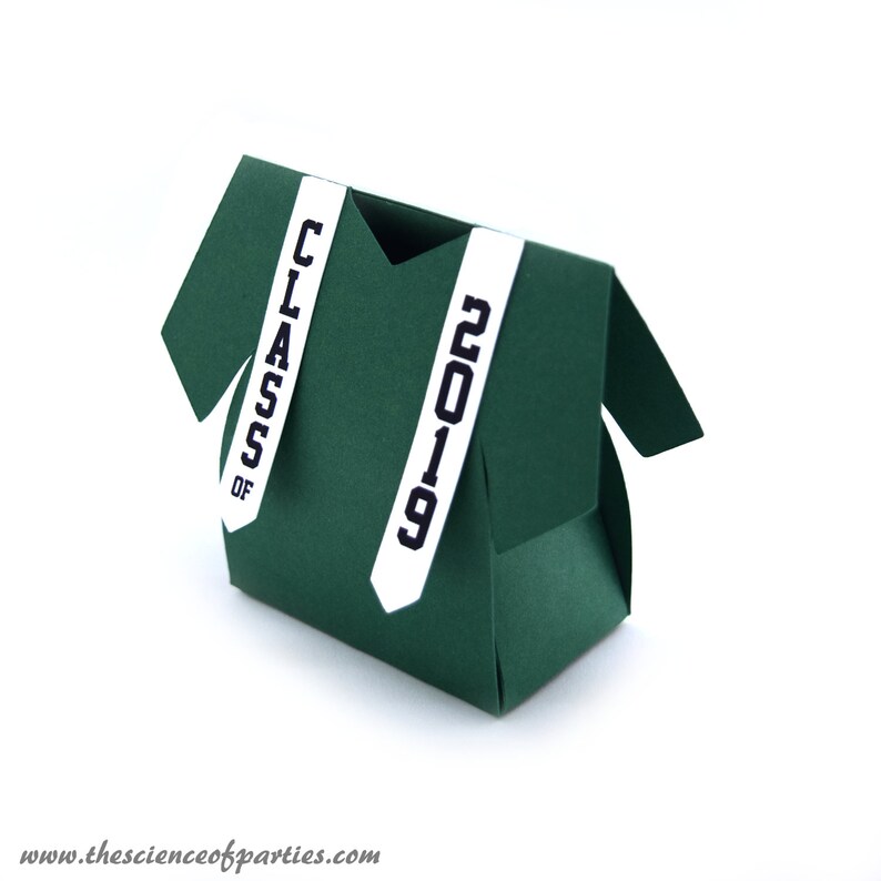 Green graduation gown favor boxes Class of 2020 2021 2022 | Etsy
