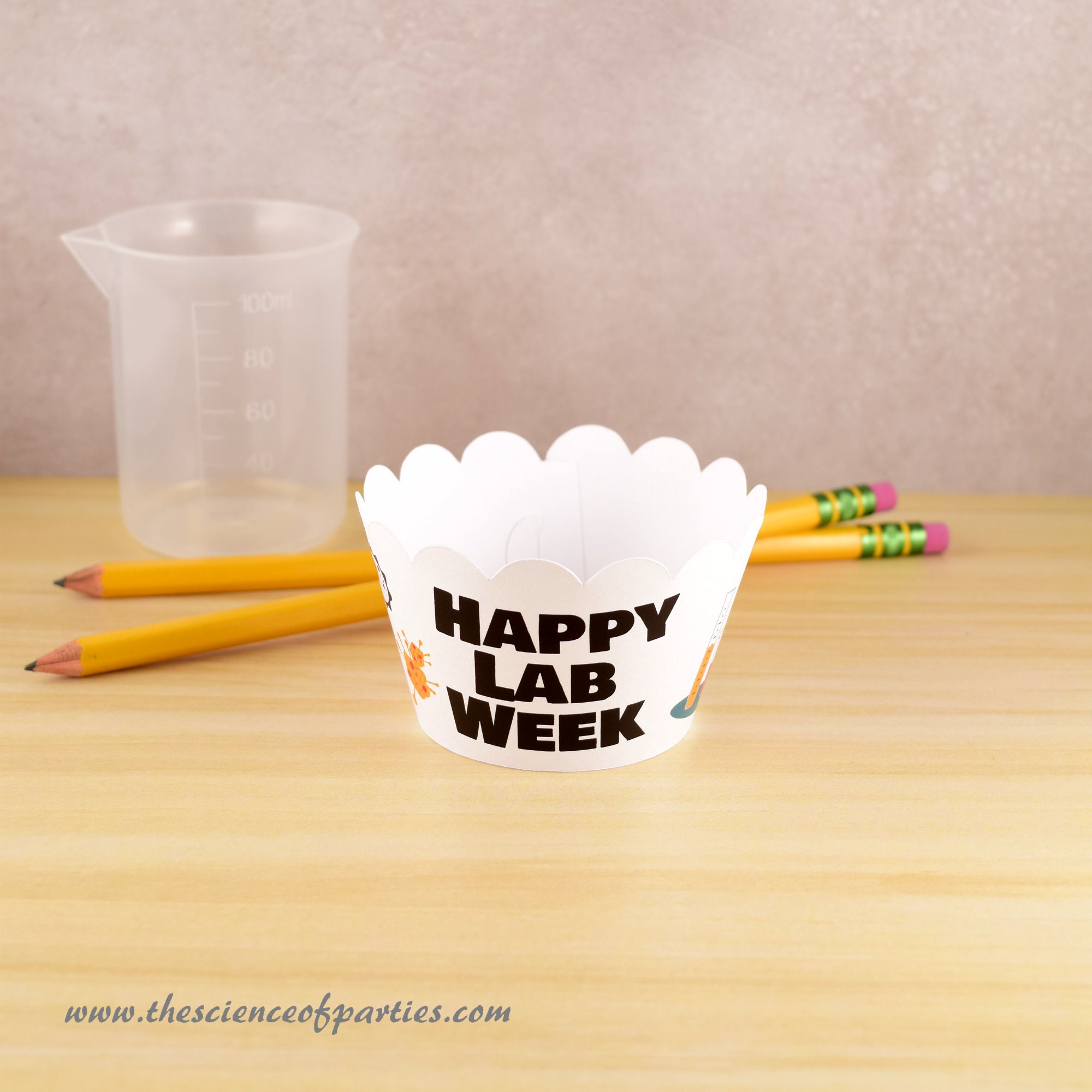 Happy Lab Week Cupcake Wrap Laboratory Week - Etsy