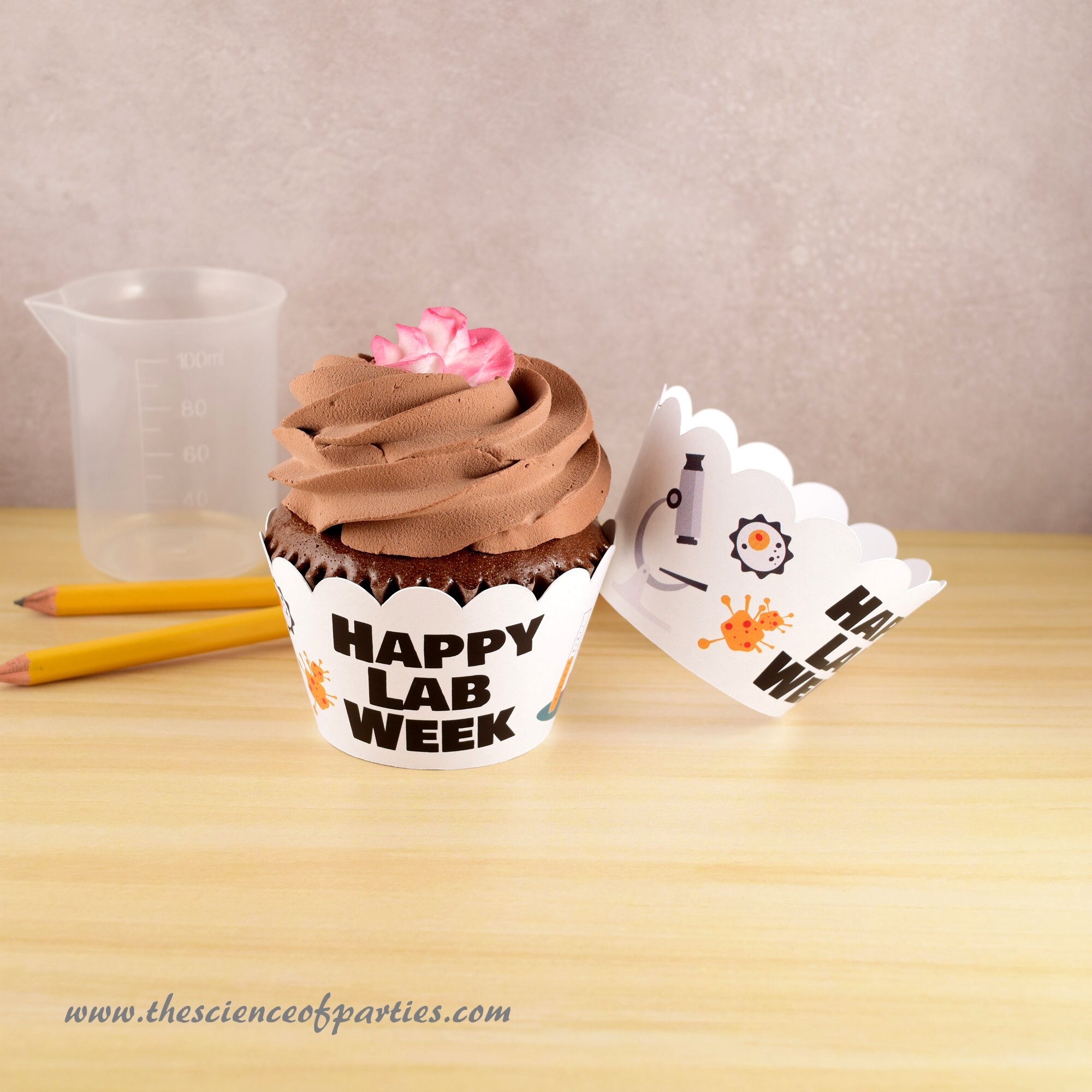 Happy Lab Week Cupcake Wrap Laboratory Week - Etsy