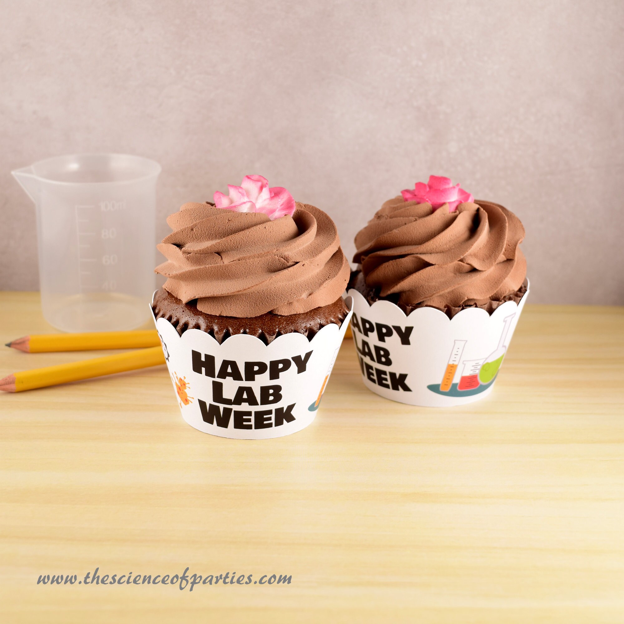 Happy Lab Week Cupcake Wrap Laboratory Week - Etsy