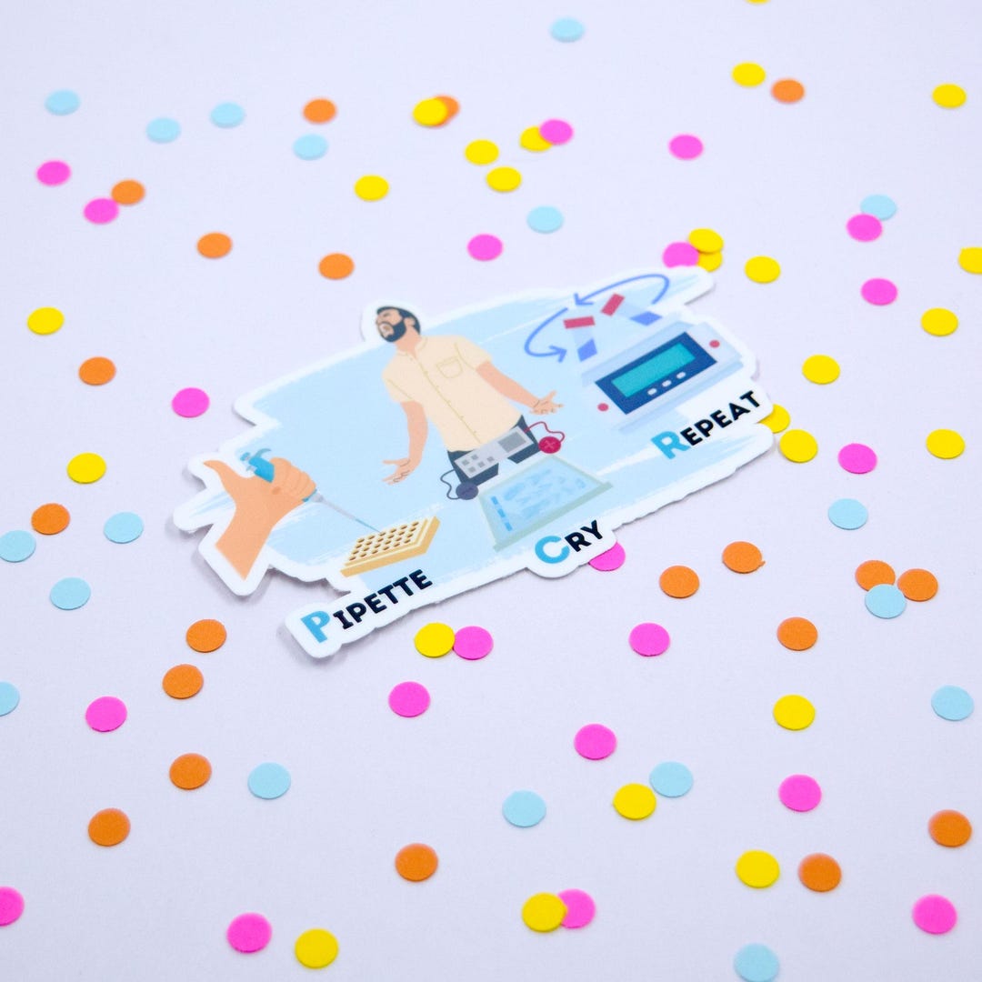 Pipette Cry Repeat PCR Sticker - Etsy