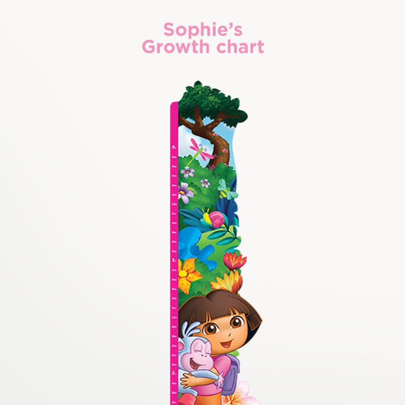 Dora the Explorer™ Personalized Growth Chart Decals for Kids - Etsy