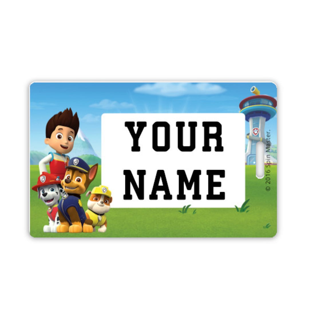 PAW Patrol™ Personalized Large Scuff-proof Bag Tags for Kids - Etsy