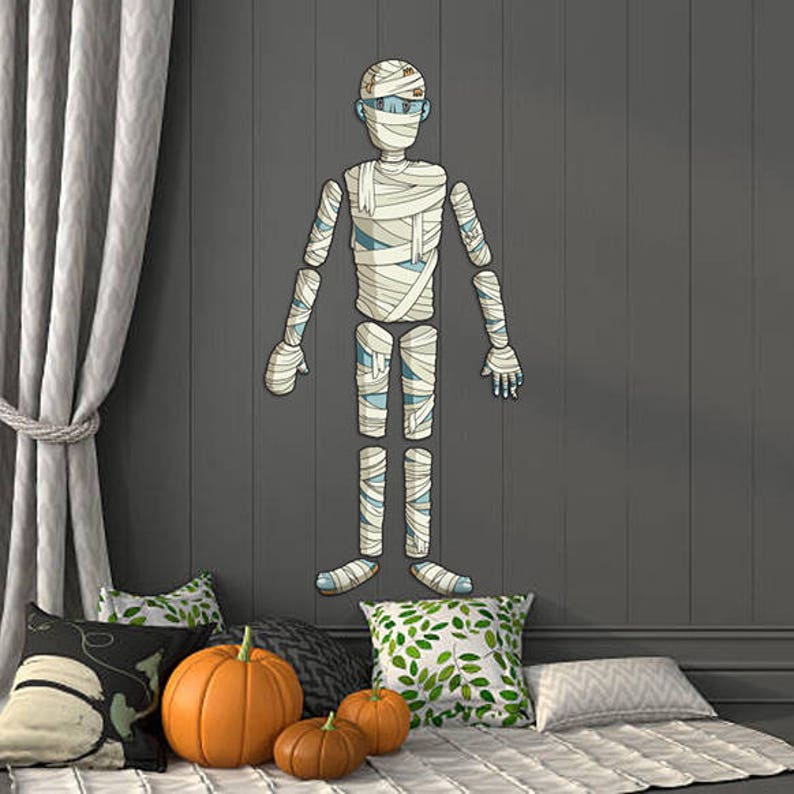 Build-a-mummy Halloween Wall Decals Peel and Stick Removable Reusable ...