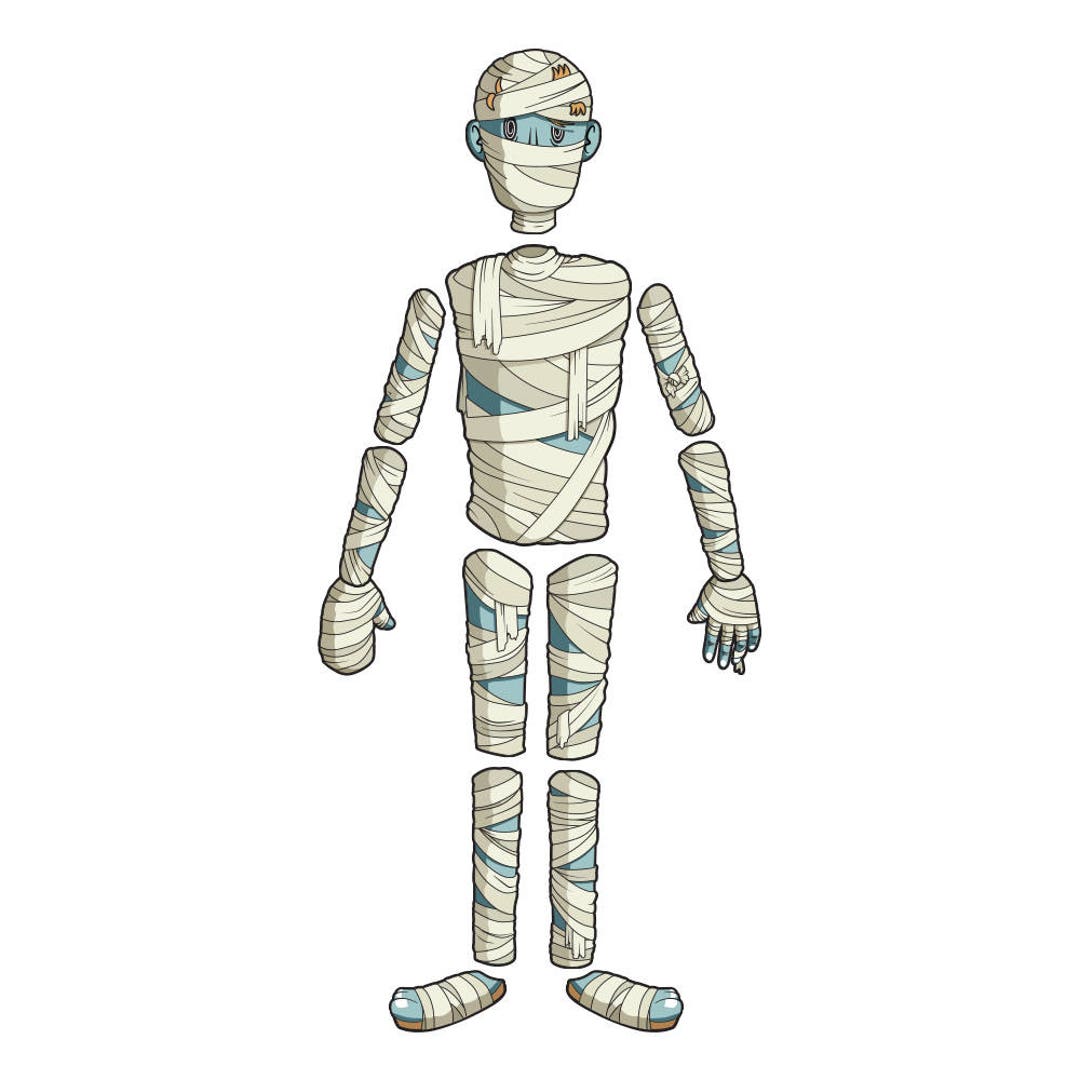 Build-a-mummy Halloween Wall Decals Peel and Stick Removable Reusable ...