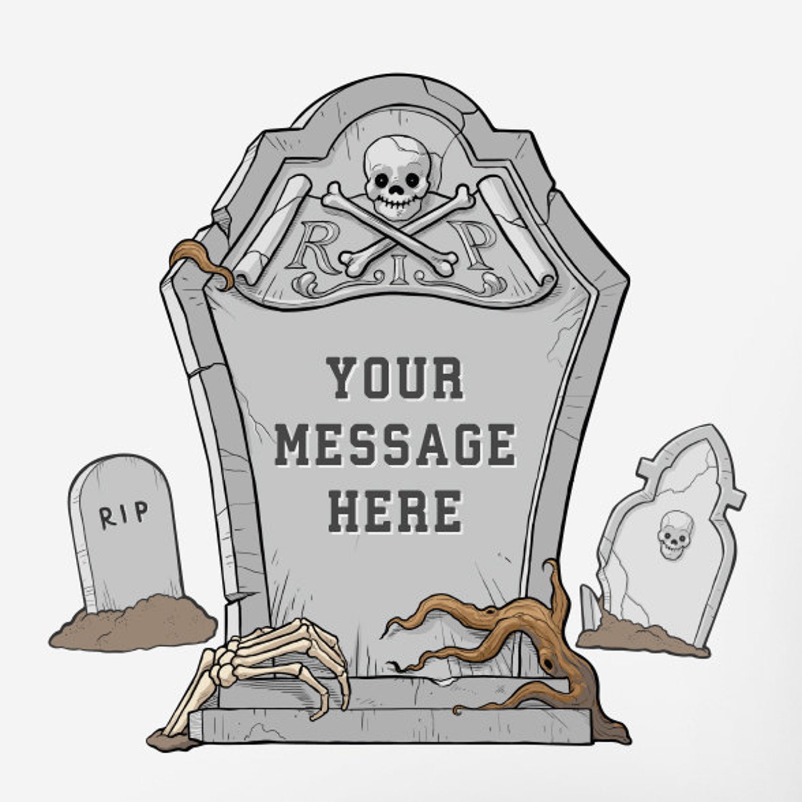 Halloween Graveyard Tombstone Personalized Wall Decals Peel and Stick ...