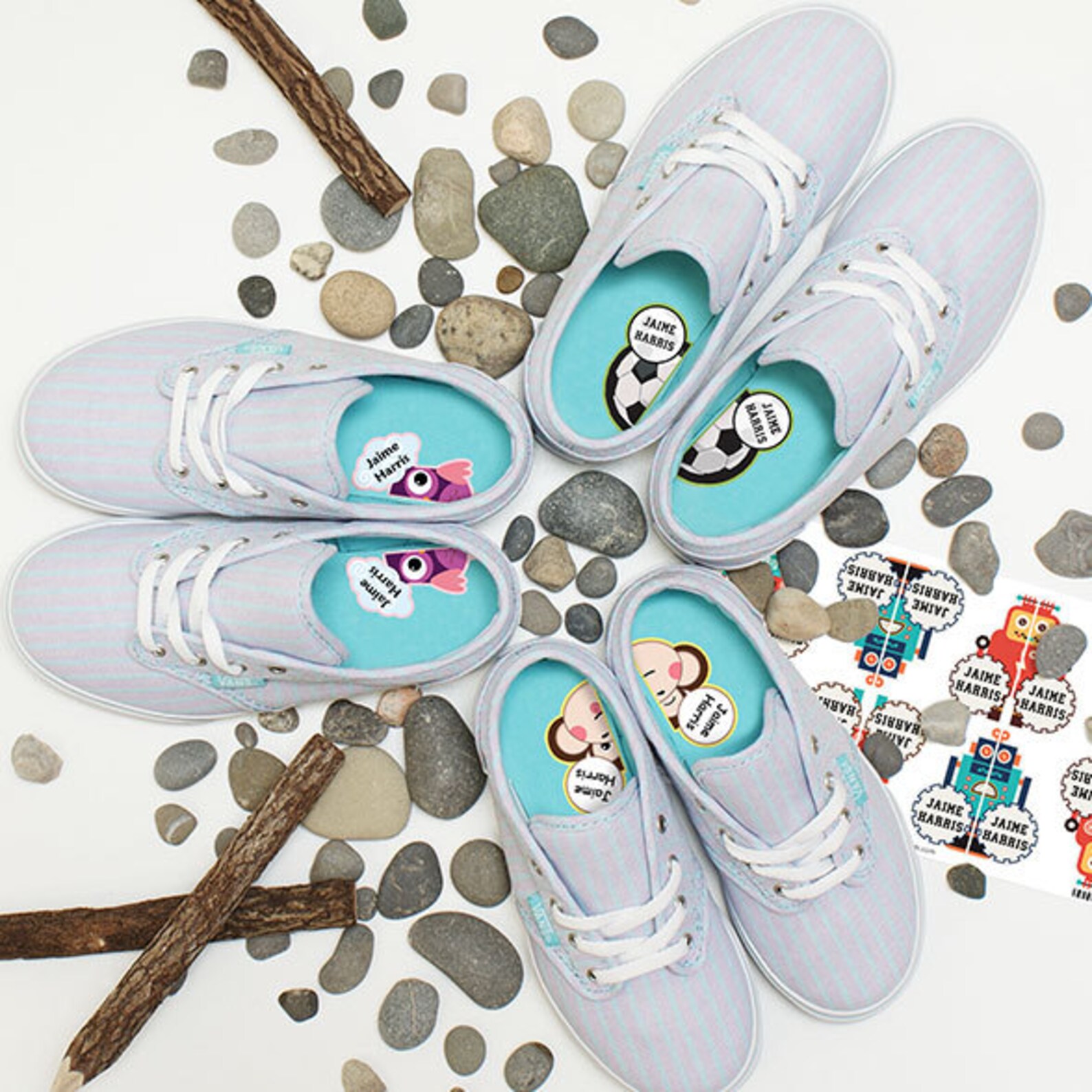 Personalized Scuff-proof Match-up Scuff-proof Shoe Labels for Kids - Etsy