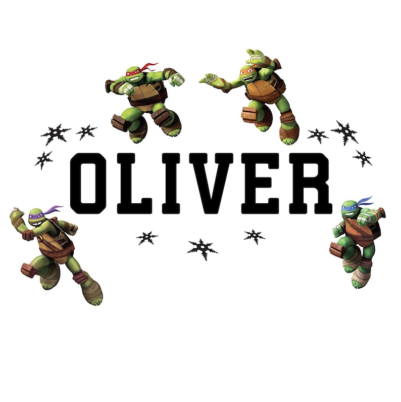 Life Size Teenage Mutant Ninja Turtles™ Personalized Name Wall Decals ...