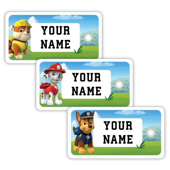 PAW Patrol™ Personalized Mini Scuff-proof Bag Tags for Kids - Etsy Canada