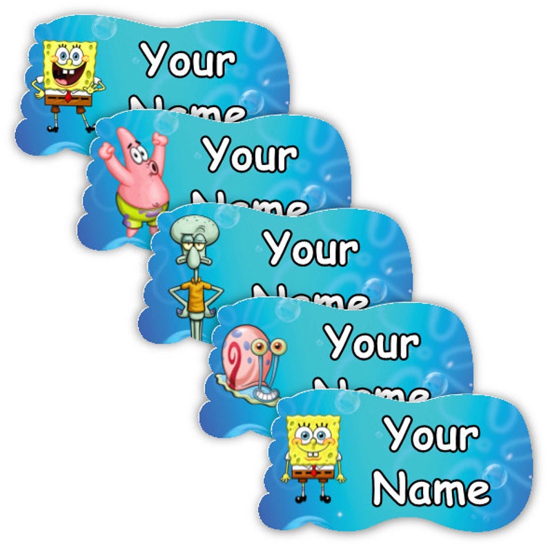 Spongebob Squarepants™ Personalized Scuff-proof Shoe Labels - Etsy