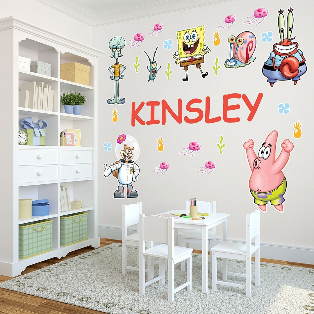 Life Size Spongebob Squarepants™ Personalized Name Wall Decals for Kids ...