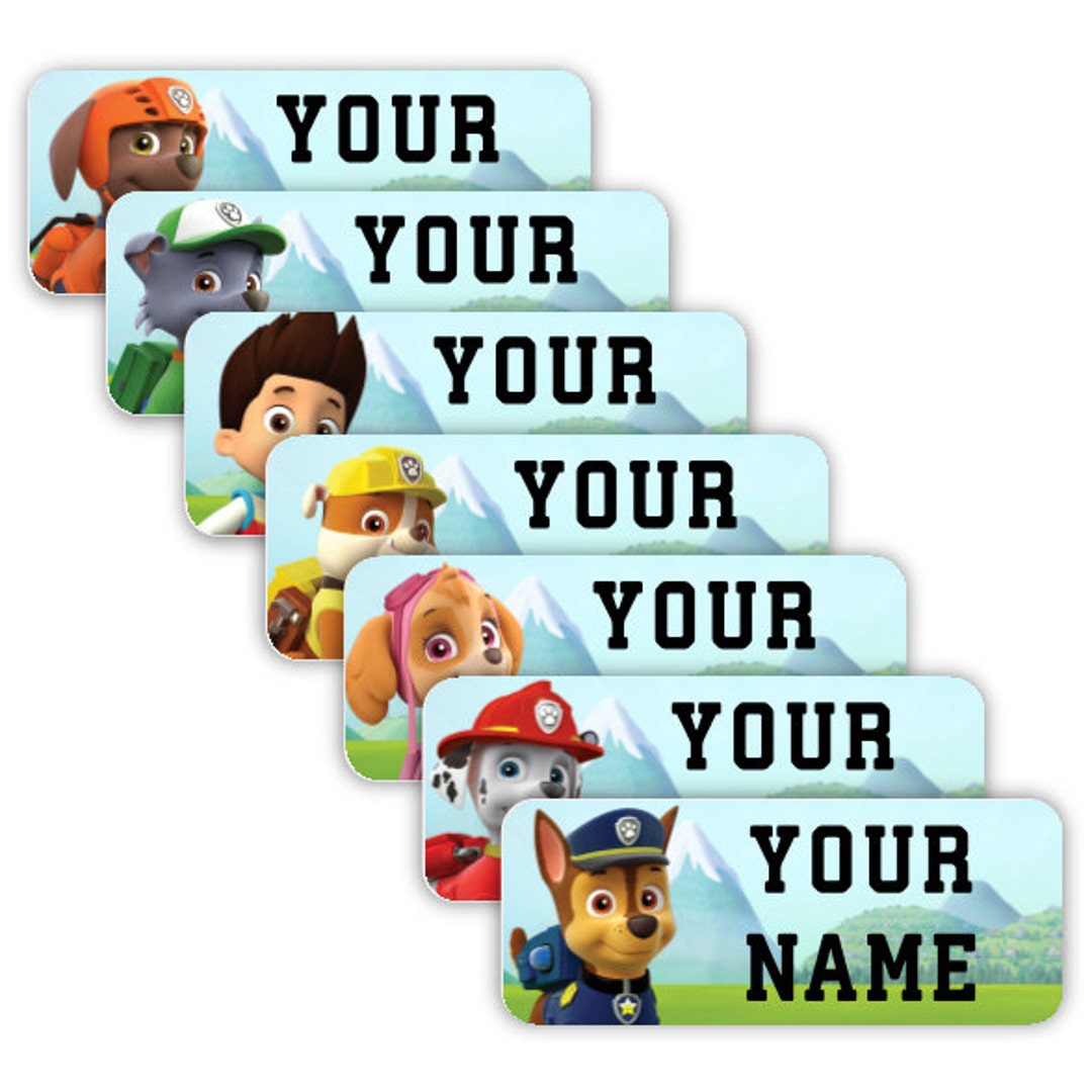 PAW Patrol™ Personalized Durable Waterproof Original Labels for Kids - Etsy