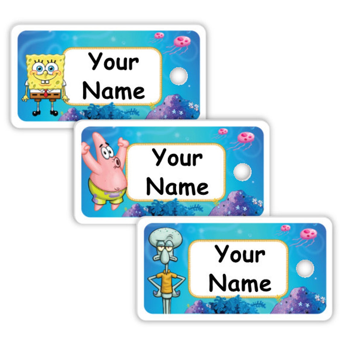 Spongebob Squarepants™ Personalized Mini Scuff-proof Bag Tags - Etsy