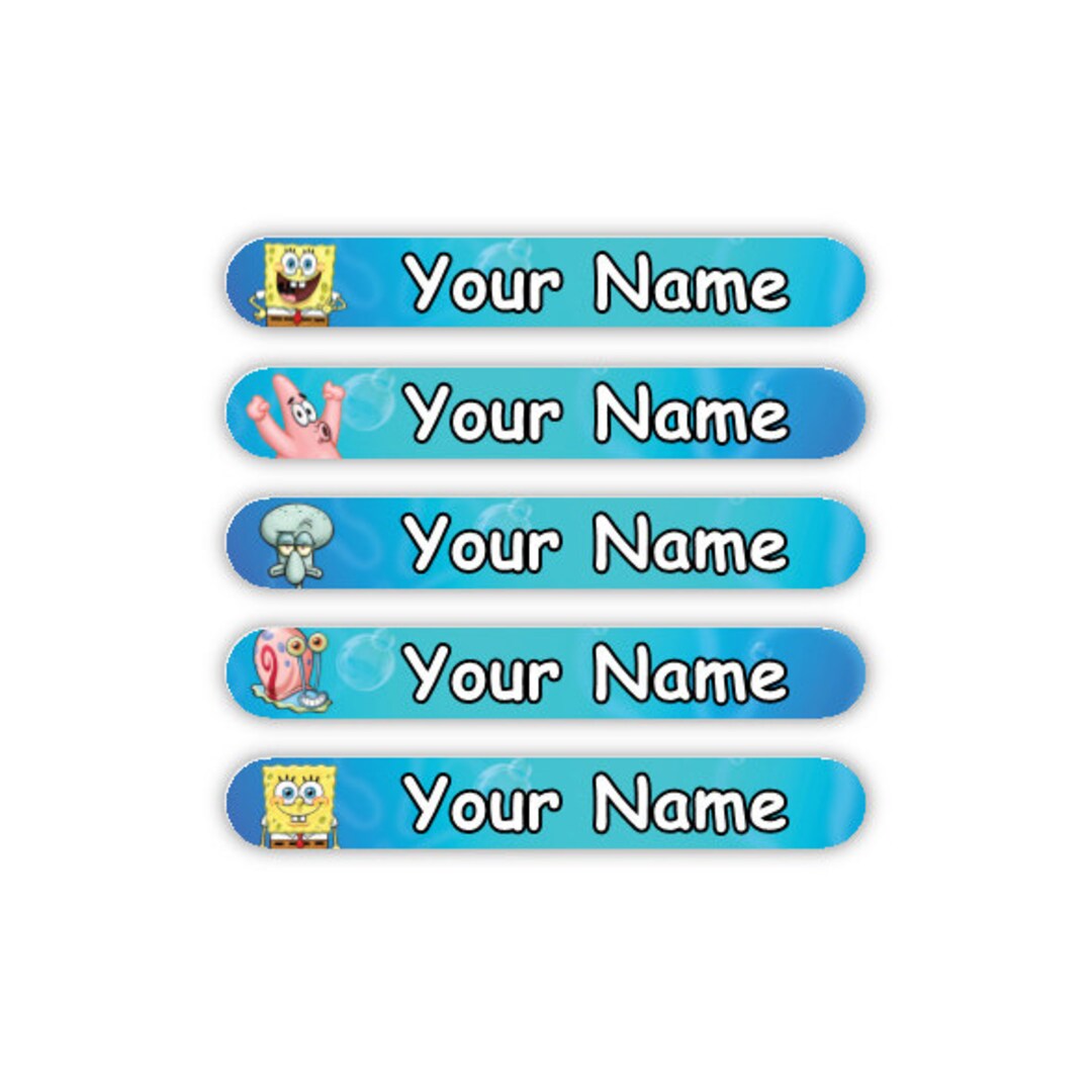 Spongebob Squarepants™ Personalized Durable Waterproof Mini Labels for ...