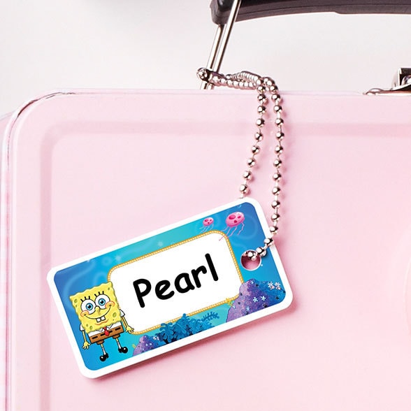 SpongeBob SquarePants™ Personalized Mini Scuff-proof Bag Tags | Etsy