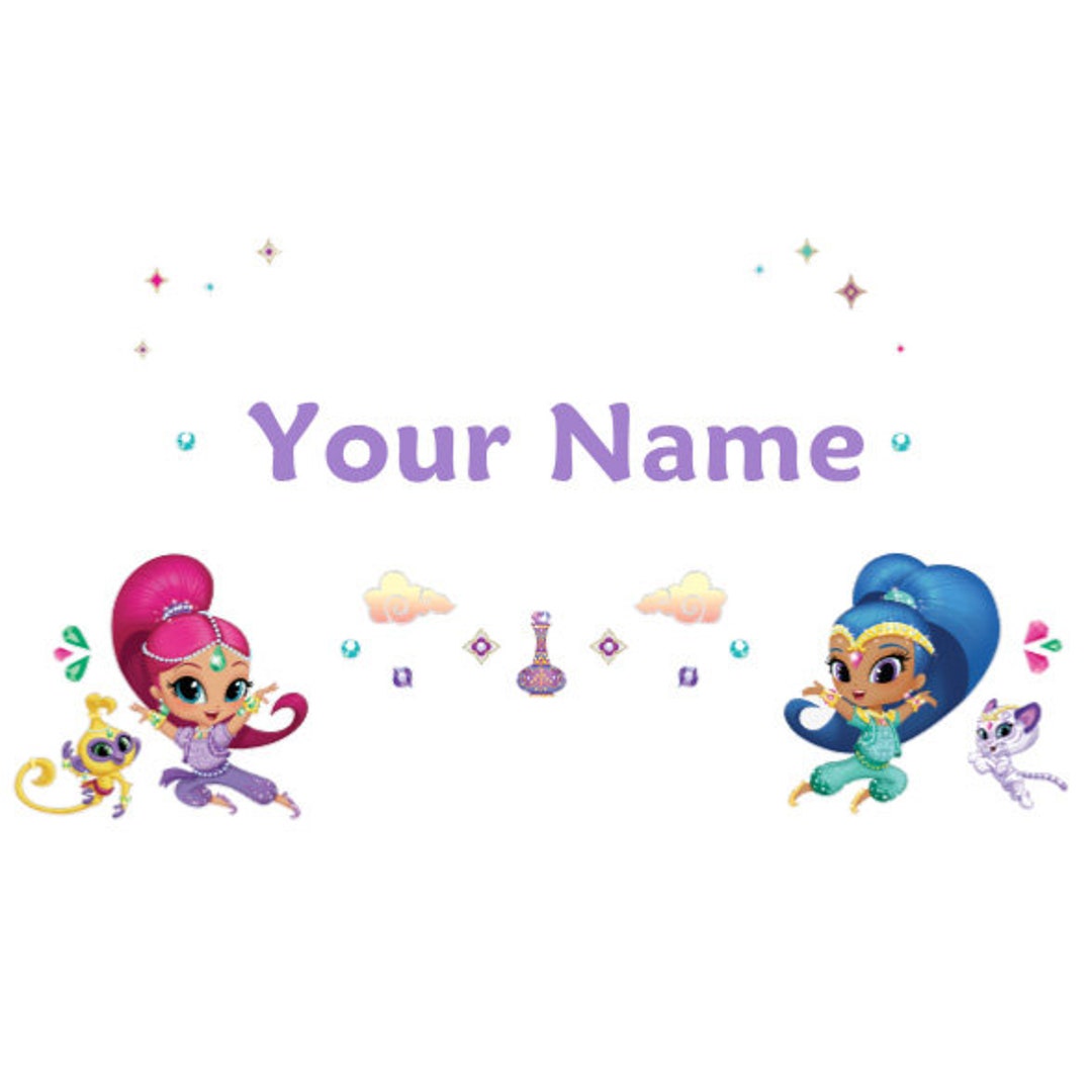 Shimmer and Shine™ Personalized Name Wall Decals for Kids Bedroom Walls ...