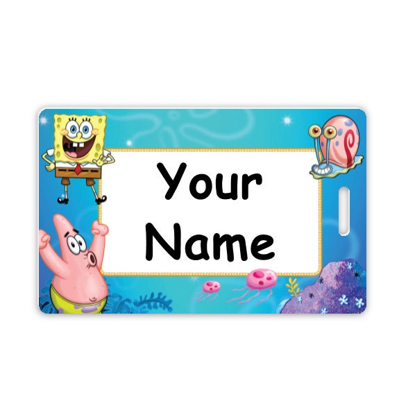 Spongebob Squarepants™ Personalized Large Scuff-proof Bag Tags for Kids ...