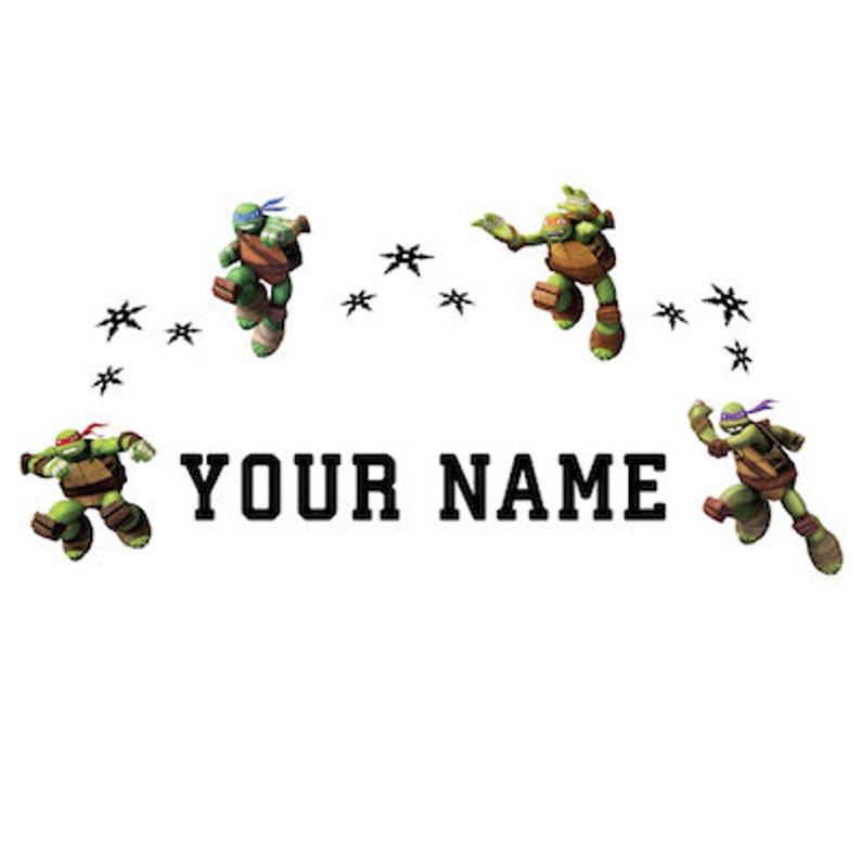 Teenage Mutant Ninja Turtles™ Personalized Name Wall Decals | Etsy