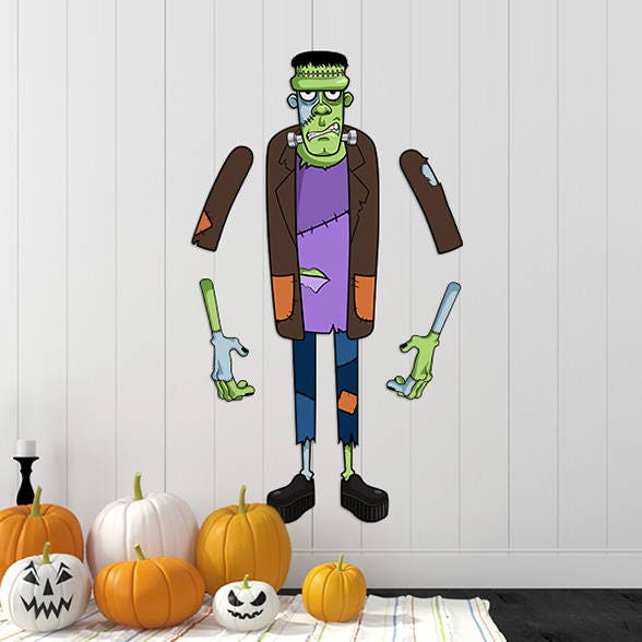 Build-a-frankenstein Halloween Wall Decals Peel and Stick Removable ...