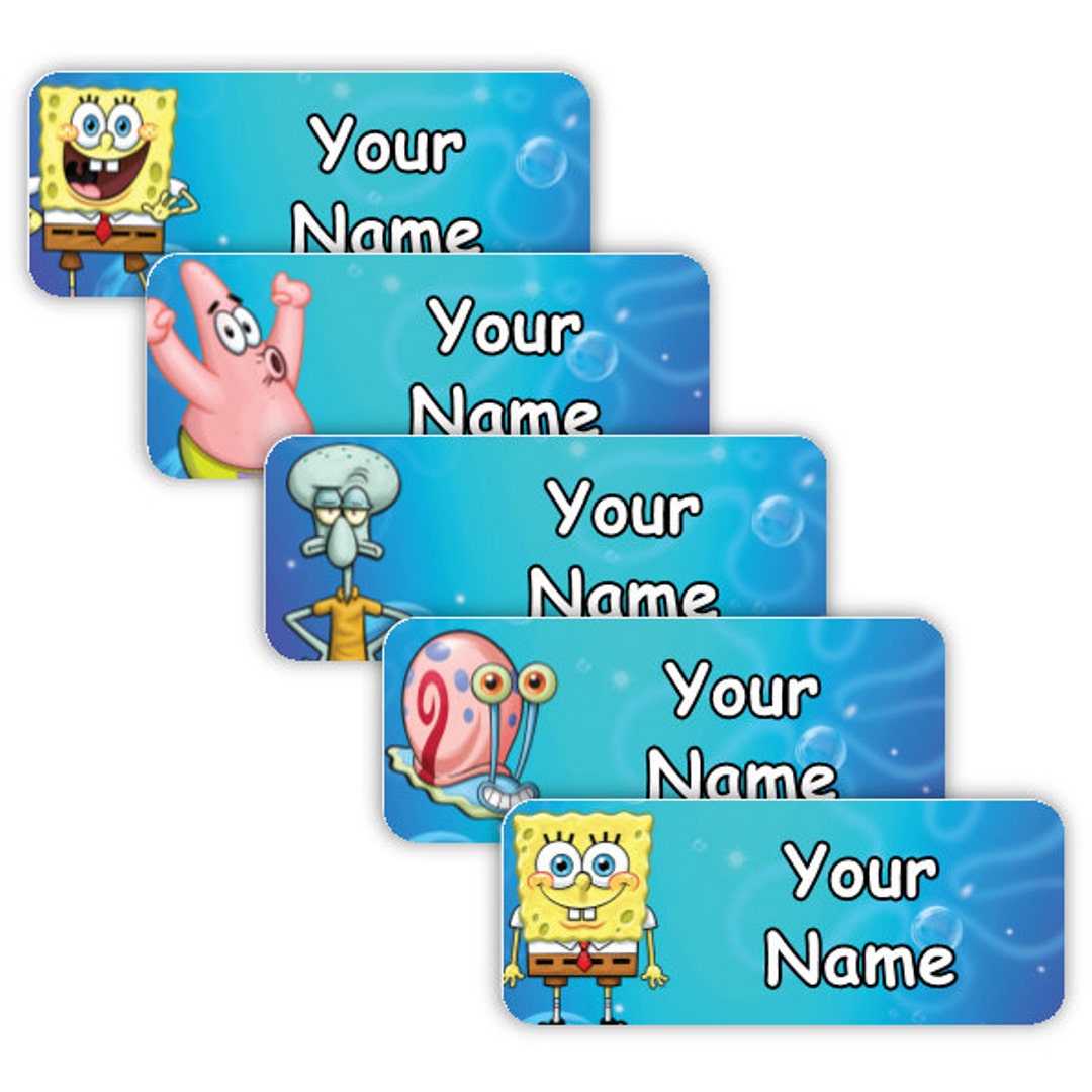 Spongebob Squarepants™ Personalized Durable Waterproof Original Labels ...