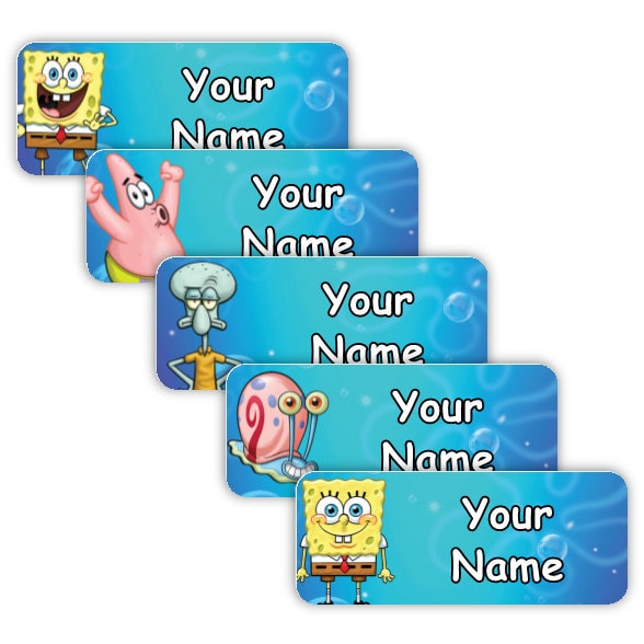 Spongebob Squarepants™ Personalized Durable Waterproof Original Labels ...
