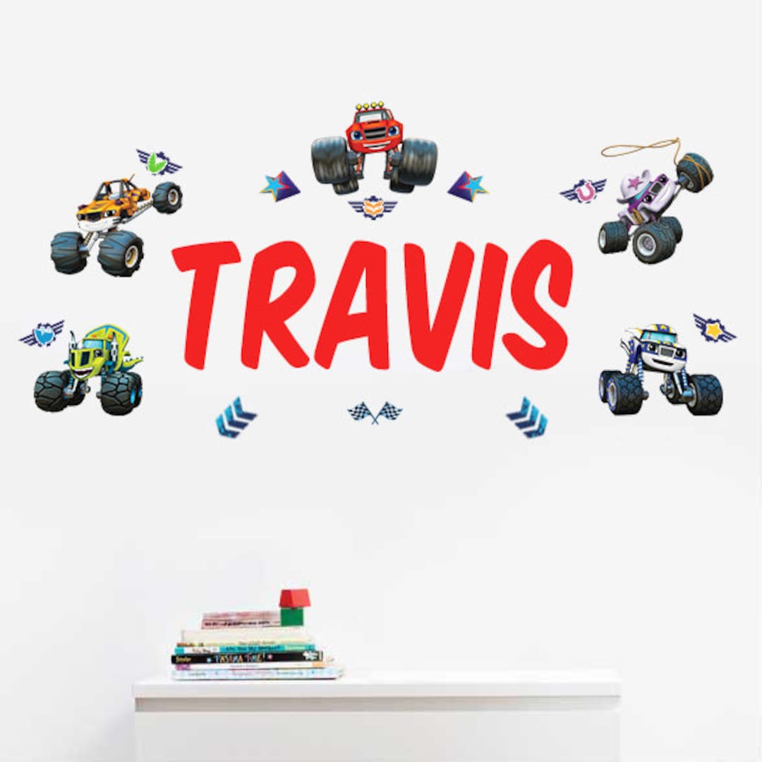 Blaze and the Monster Machines™ Personalized Name Wall Decals for Kids ...