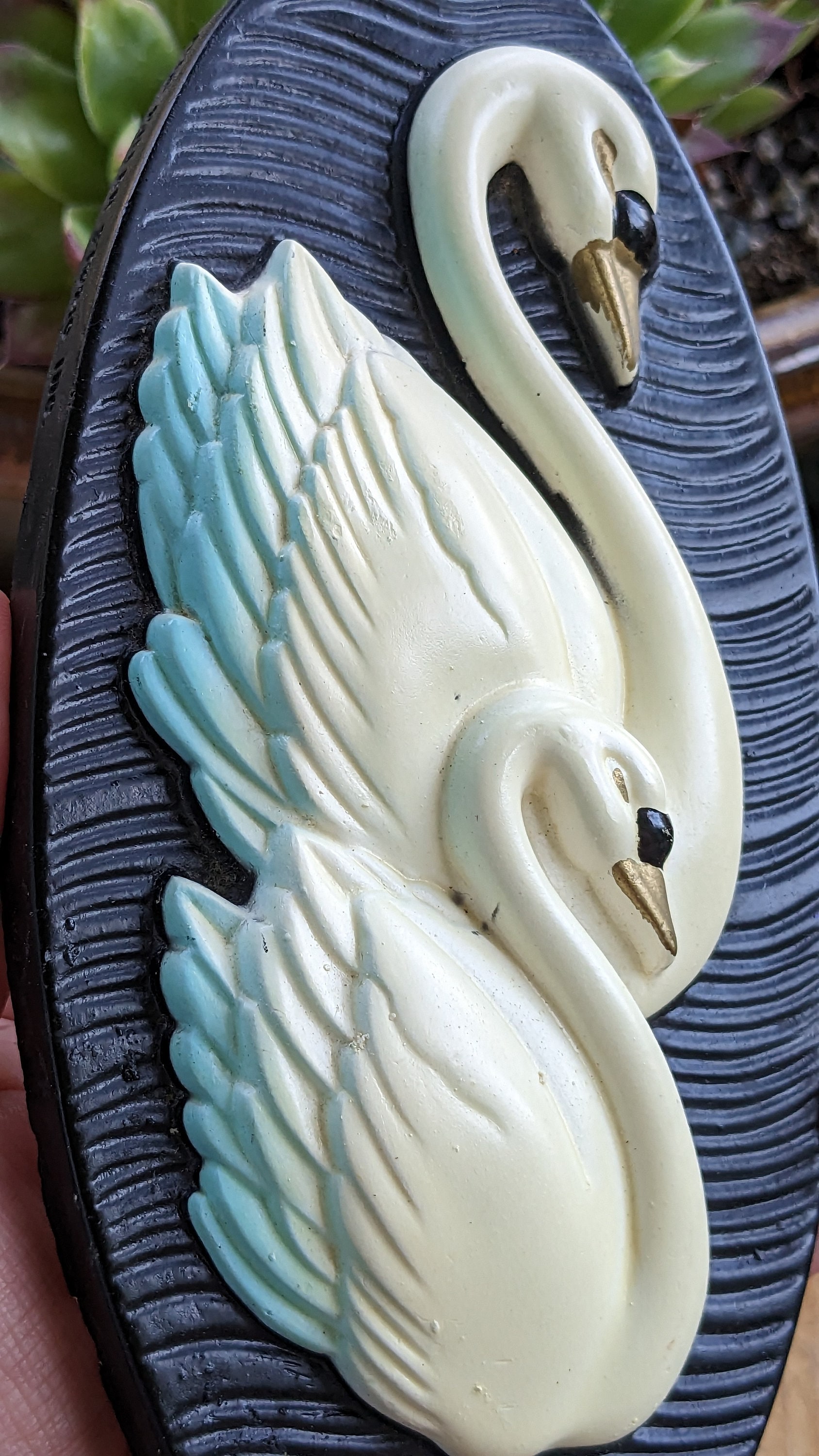 Vintage 1965 Swan Chalkware Wall Hanging, Miller Studios, Lovely Piece ...