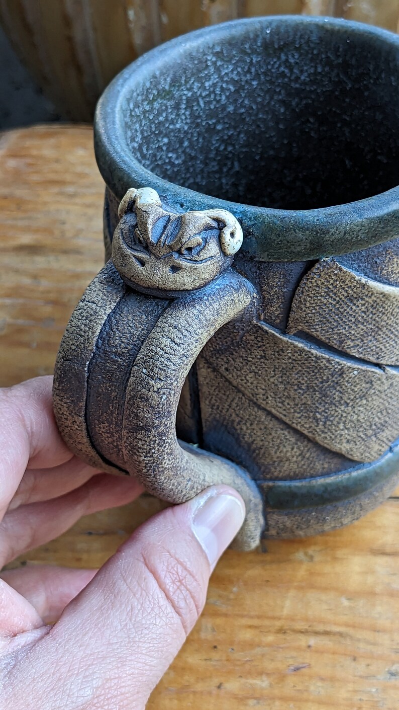 Unique Vintage, Gargoyle Art Pottery Mugs, Set of Two, 1984 Signed by ...