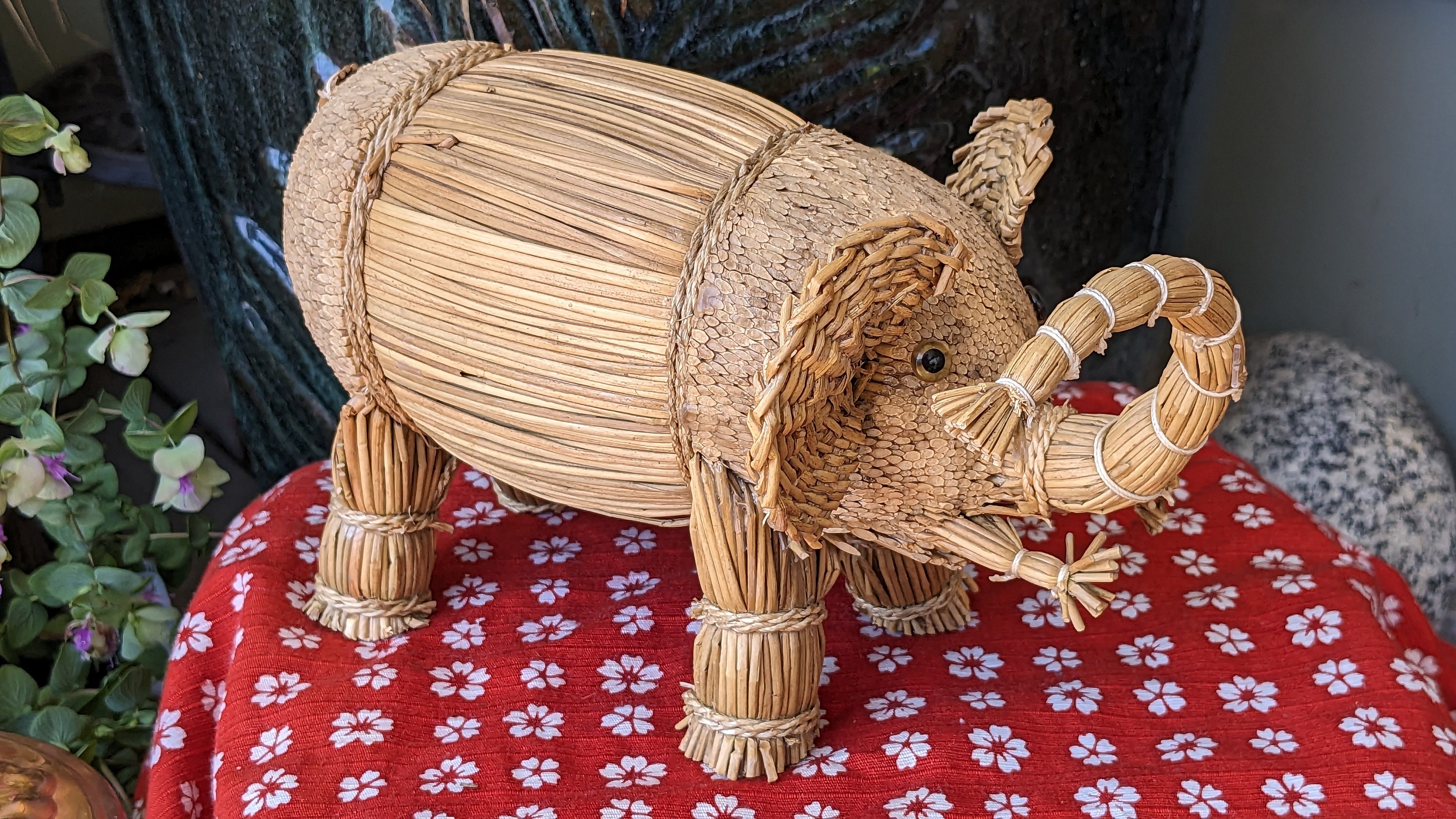 Vintage Handmade Straw Elephant Trunk up for Good Luck - Etsy