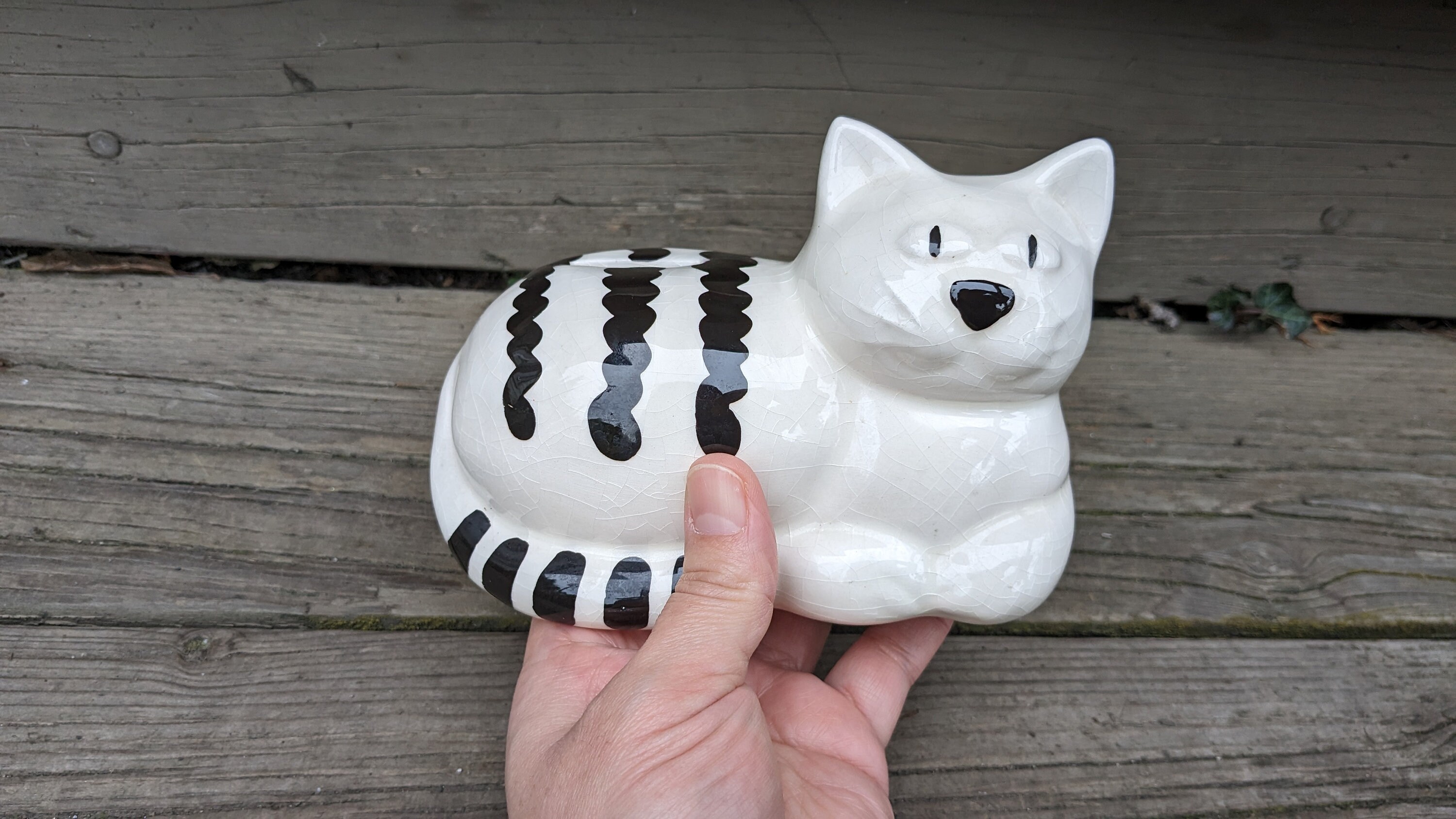 Adorable Vintage Black and White Ceramic Cat Coin Bank Cat - Etsy