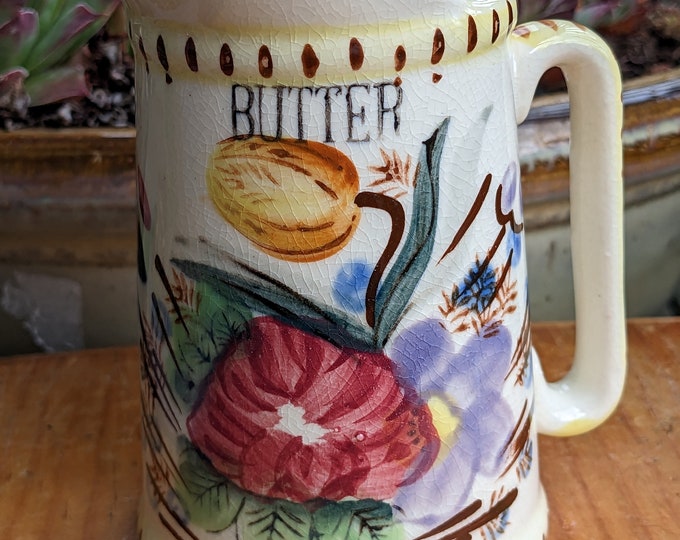 Small Vintage Butter Pitcher, Sweet Hand Painted Flowers (1940-50's ...